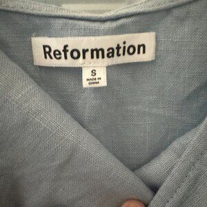 Reformation | Dresses | Reformation Marcie Linen Dress Blue | Poshmark